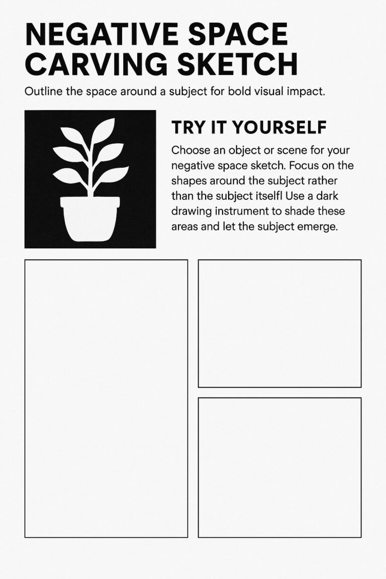 Negative Space Carving Sketch | Outline the Space Around Your Subject ...